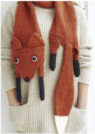 Fox scarf- free knitting pattern - Knitting and Crochet
