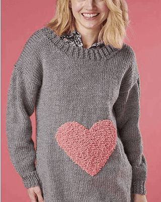HEART JUMPER-free knitting pattern - Knitting and Crochet
